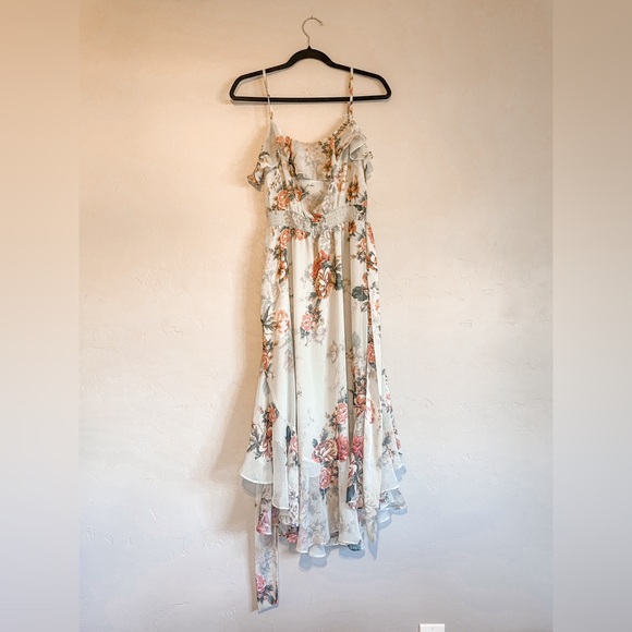 Ever New | Dresses | Ever New Melbourne Blue Floral Print Midi Dress ...